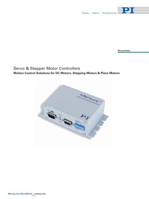 Motion Controllers Catalog - PZT & Piezo Actuators: Sub Nanometer ...
