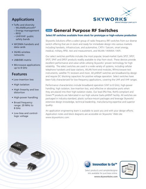 General Purpose RF Switches
