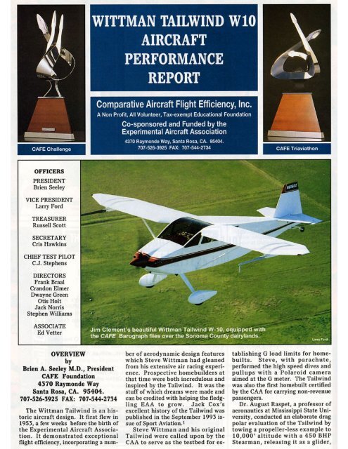WITTMAN TAILWIND W10 AIRCRAFT ... - CAFE Foundation