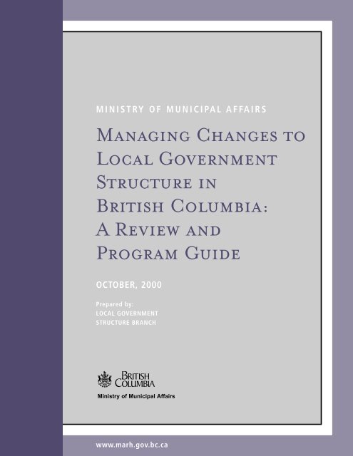 Managing Changes to Local Government Structure in British Columbia
