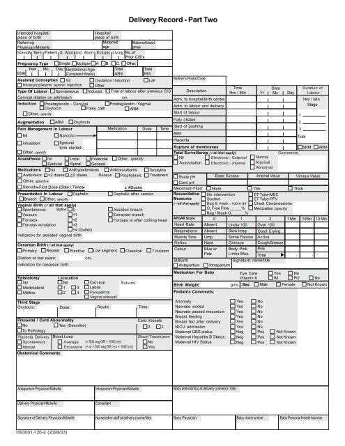 Delivery Record - Part Two
