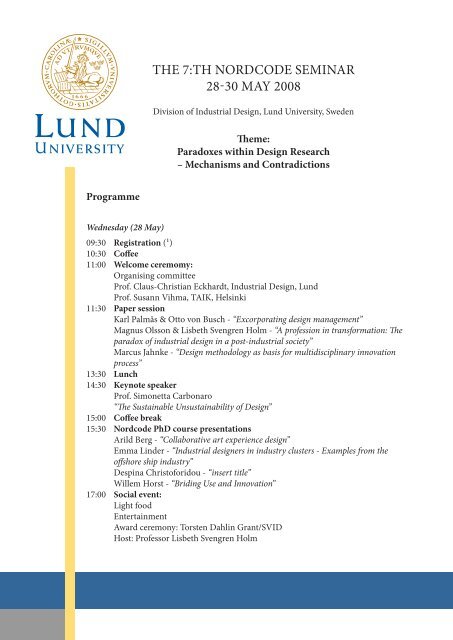 Seminar programme - Nordcode