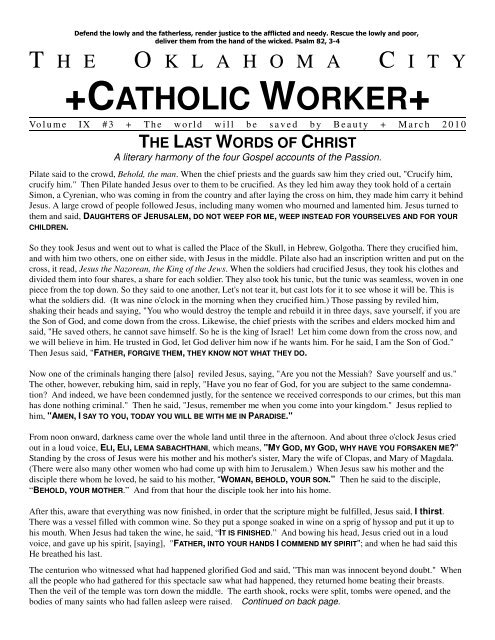 March - Access to Catholic Social Justice Teachings