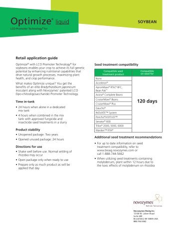 soybean liquid nitrogen-fixing inoculant for - Novozymes
