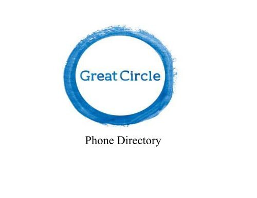 Great Circle Agency Phone Directory - Great Circle Information Center