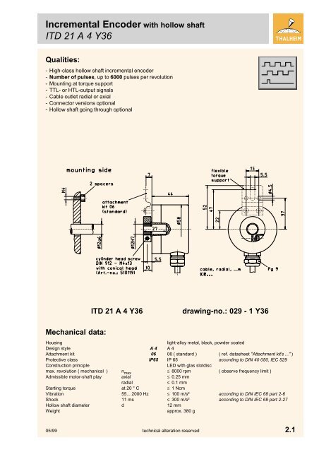Incremental Encoder with hollow shaft ITD 21 A ... - Baumer Thalheim