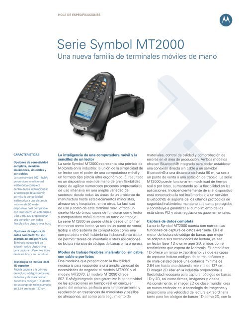 Serie Symbol MT2000 Una nueva familia de dispositivos mÃƒÂ³viles de ...