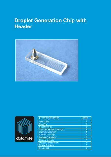 datasheet - Dolomite Microfluidics