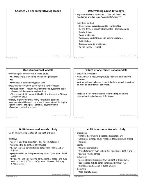 Chapter 2 : The Integrative Approach Determining Cause (Etiology ...