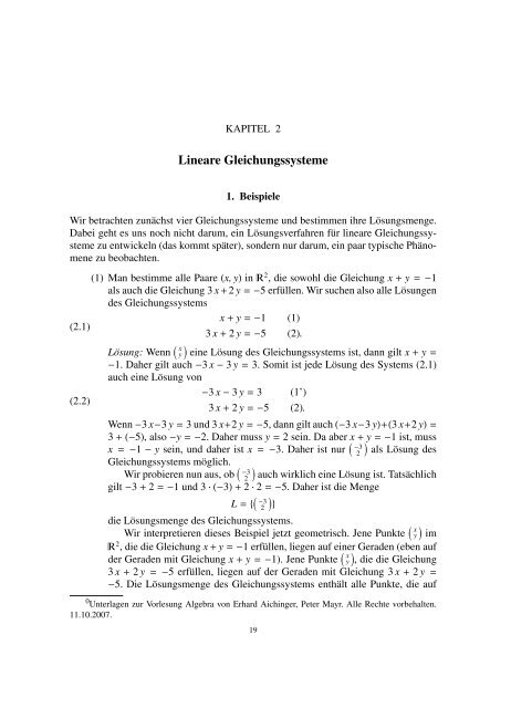 Algebra 2 Gleichungen Lineares Gleichungssystem – Wikipedia