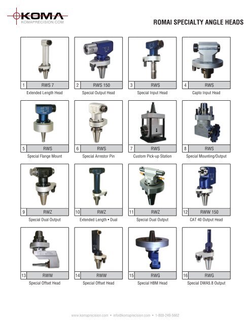 ROMAI SPECIALTY ANGLE HEADS - Koma Precision, Inc.
