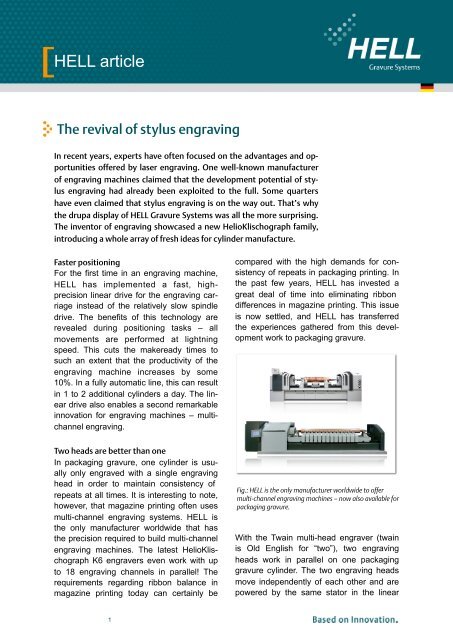 The revival of stylus engraving - hell gravure systems
