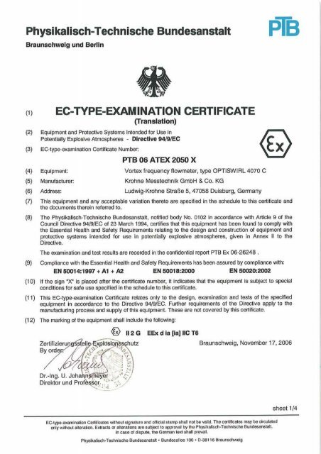 EC TYPE EXAMINATION CERTIFICATE ec-type-examination-certificate