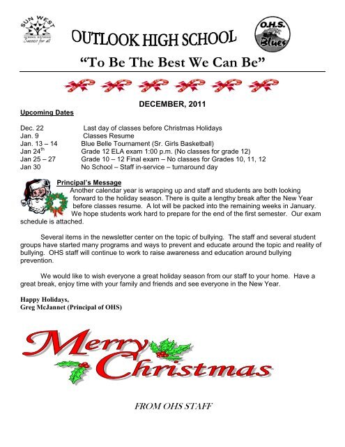 December 11 - Sun West School Division