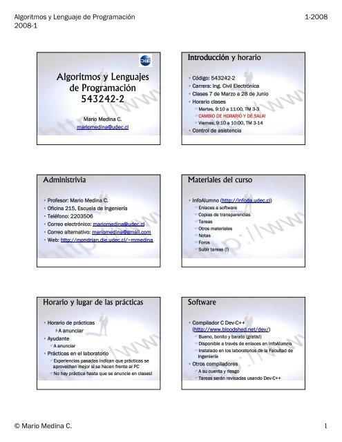 Algoritmos y Lenguajes de Programación 543242-2