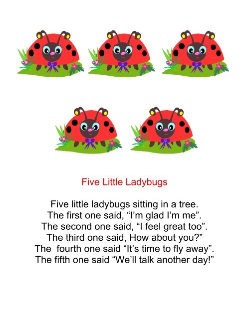 Five Little Ladybugs - 1 - 2 - 3 Learn Curriculum