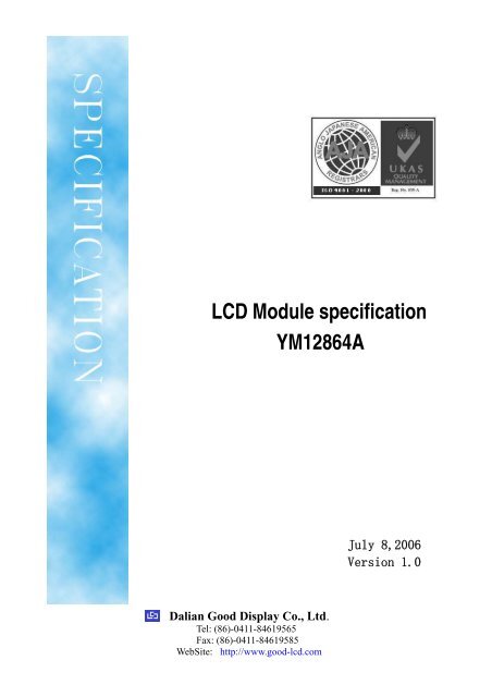 YM12864A LCD Module specification