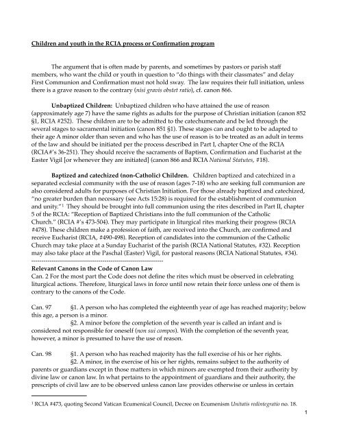 youth in the RCIA process