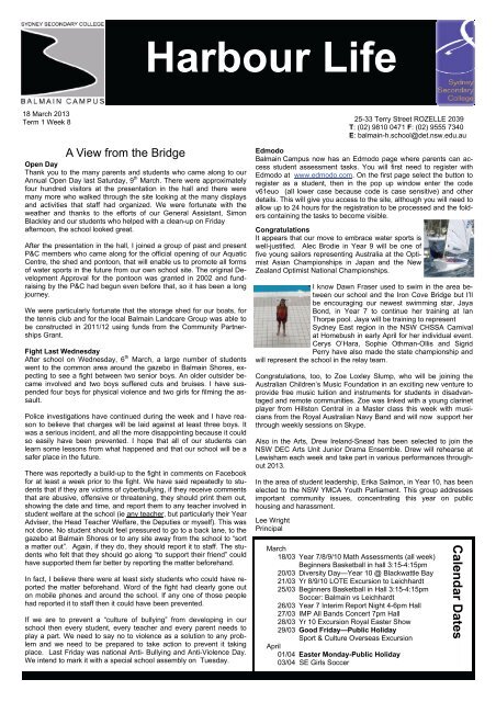 March Edition - Sydney Secondary College Balmain Campus