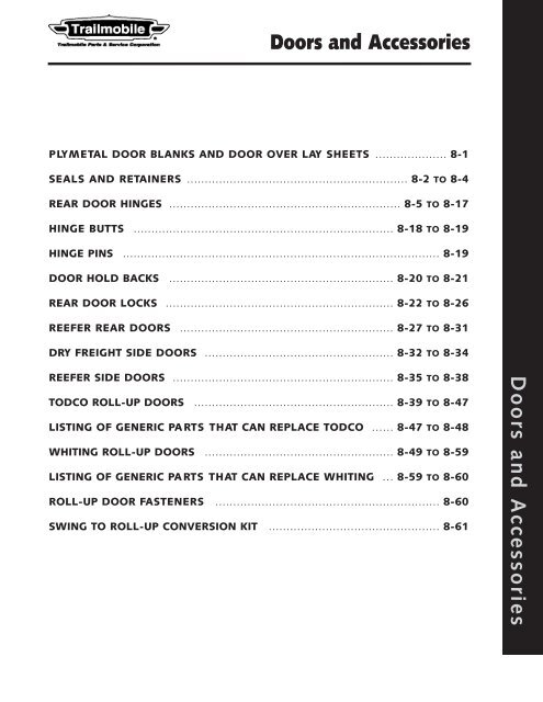 Trailmobile Parts Catalog 2008 - New Life