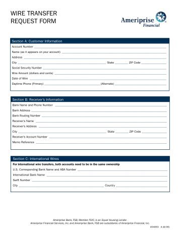 International Wire Request Form