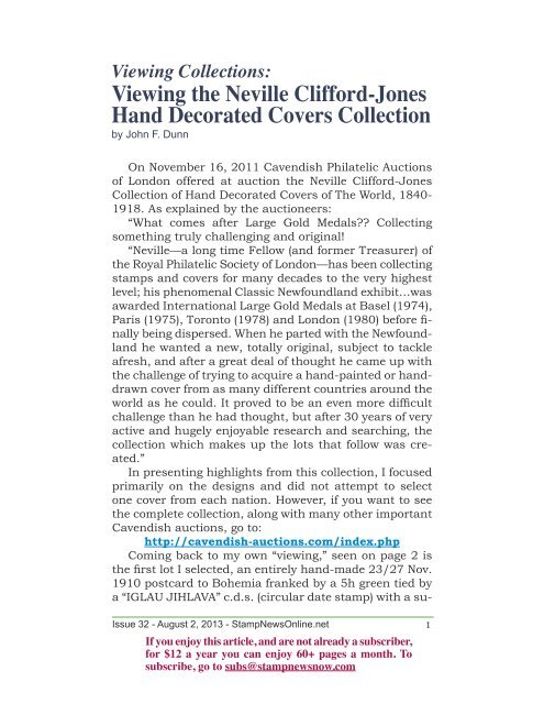 Viewing the Neville Clifford-Jones Collection by John F. Dunn