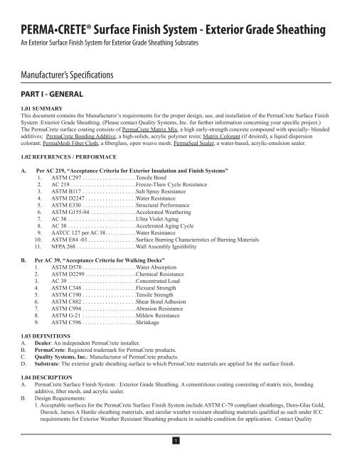 Exterior Grade Sheathing - PermaCrete