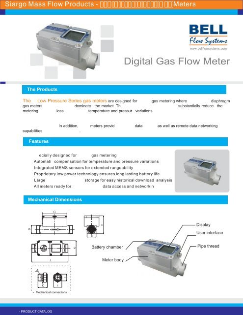 Digital Gas Flow Meter 0)*' - Bell Flow Systems