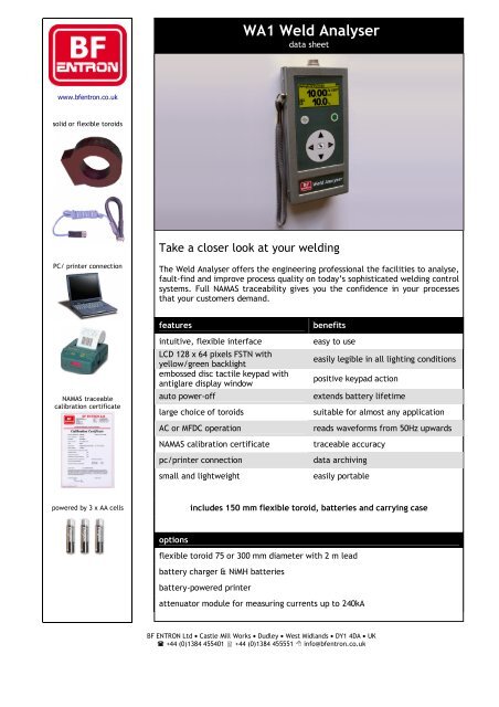 WA1 datasheet - BF ENTRON Ltd