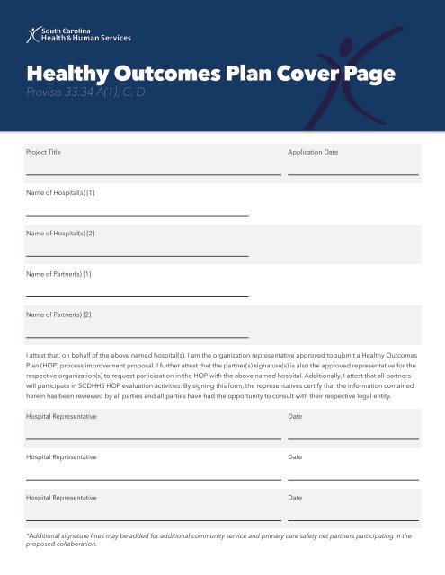 Healthy Outcomes Plan (HOP) - SC DHHS