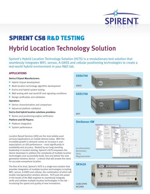 Hybrid Location Technology Solution - Spirent Communications
