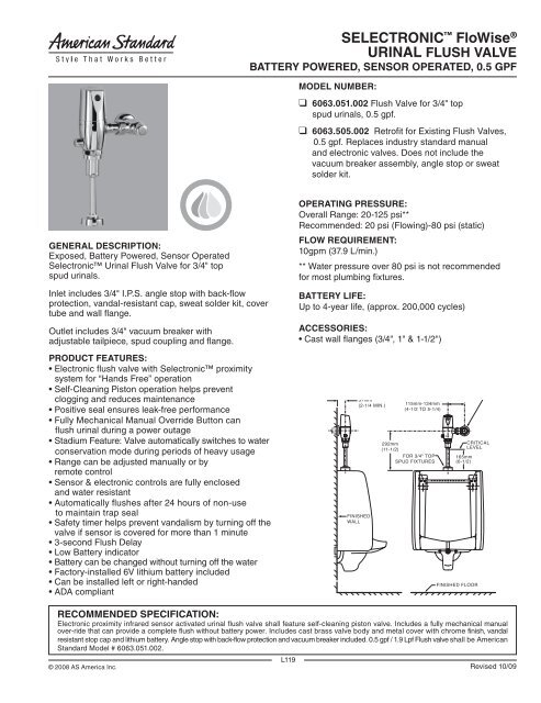 Spec Sheet - American Standard