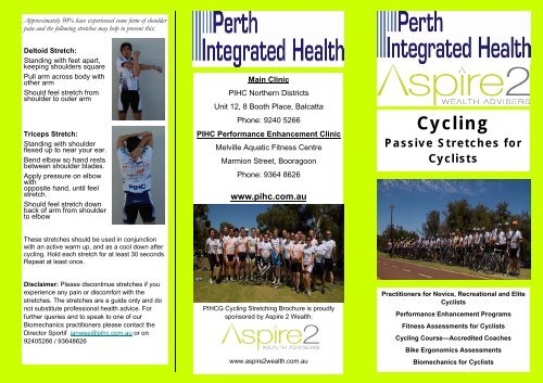Passive Stretching for Cyclists - Perth Integrated Health