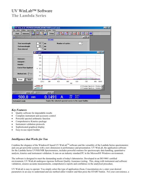 UV WinLab Software - The LAMBDA Series - PerkinElmer