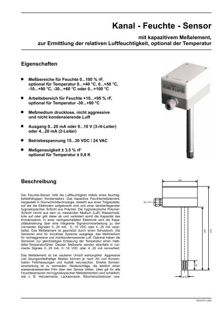 Kanal - Feuchte - Sensor