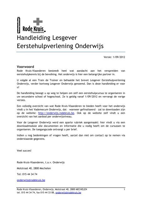 Handleiding Lesgever Eerstehulpverlening Onderwijs - Rode Kruis ...