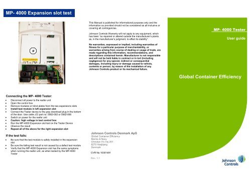 Userguide for the MP-4000 tester