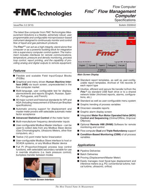 Fmc2â ¢ Flow Management Computer - FMC Technologies
