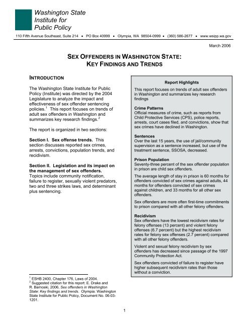 Sex Offenders In Washington State Key Findings And Trends