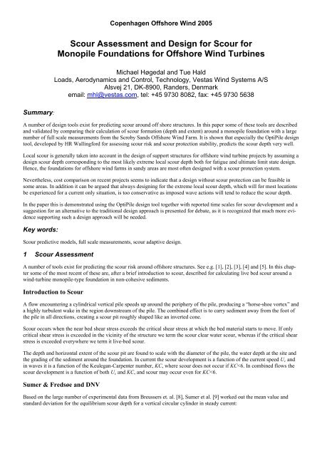 Scour Assessment and Design for Scour for Monopile Foundations ...