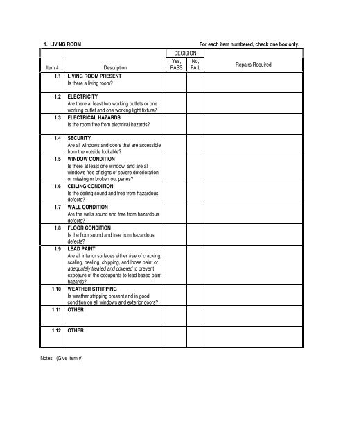 1. LIVING ROOM For each i