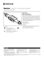 RayClic Connection System Datasheet - Pentair Thermal Controls