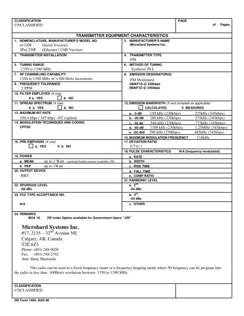 (n1320F-IPn1320F). - Cloud Cap Technology