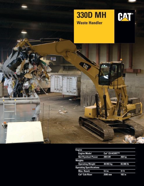 Specalog for 330D MH Waste Handler, AEHQ5962