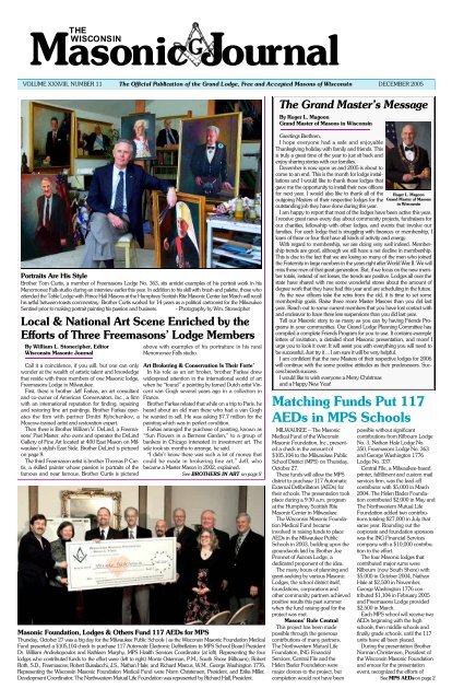 WMJ Dec 2005 - Freemasons of Wisconsin