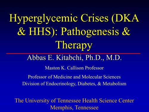 Hyperglycemic Crises (DKA & HHS): Pathogenesis & Therapy
