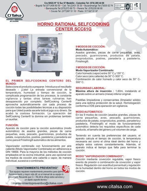 horno rational selfcooking center scc61g [00601009].cdr - Citalsa