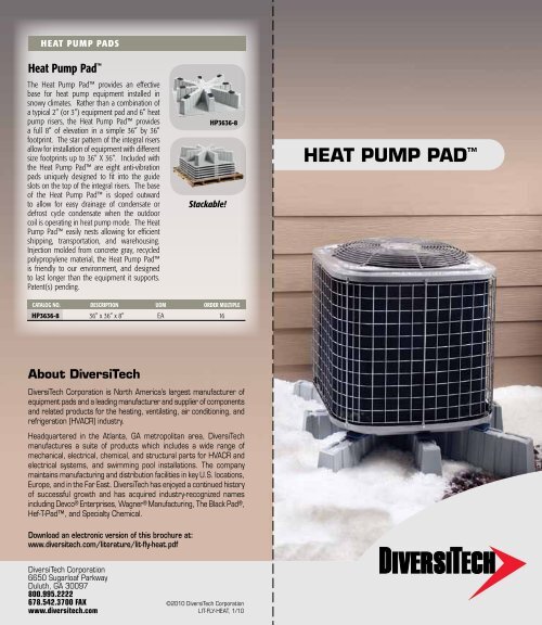 HEAT PUMP PADâ ¢ - media - DiversiTech