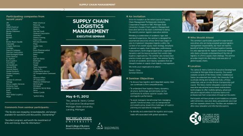 Brochure (PDF) - Executive Education - Michigan State University