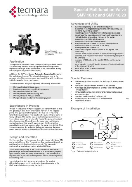 Special Multi-Function Valve SMV10 and SMV20 - Tecmara.de